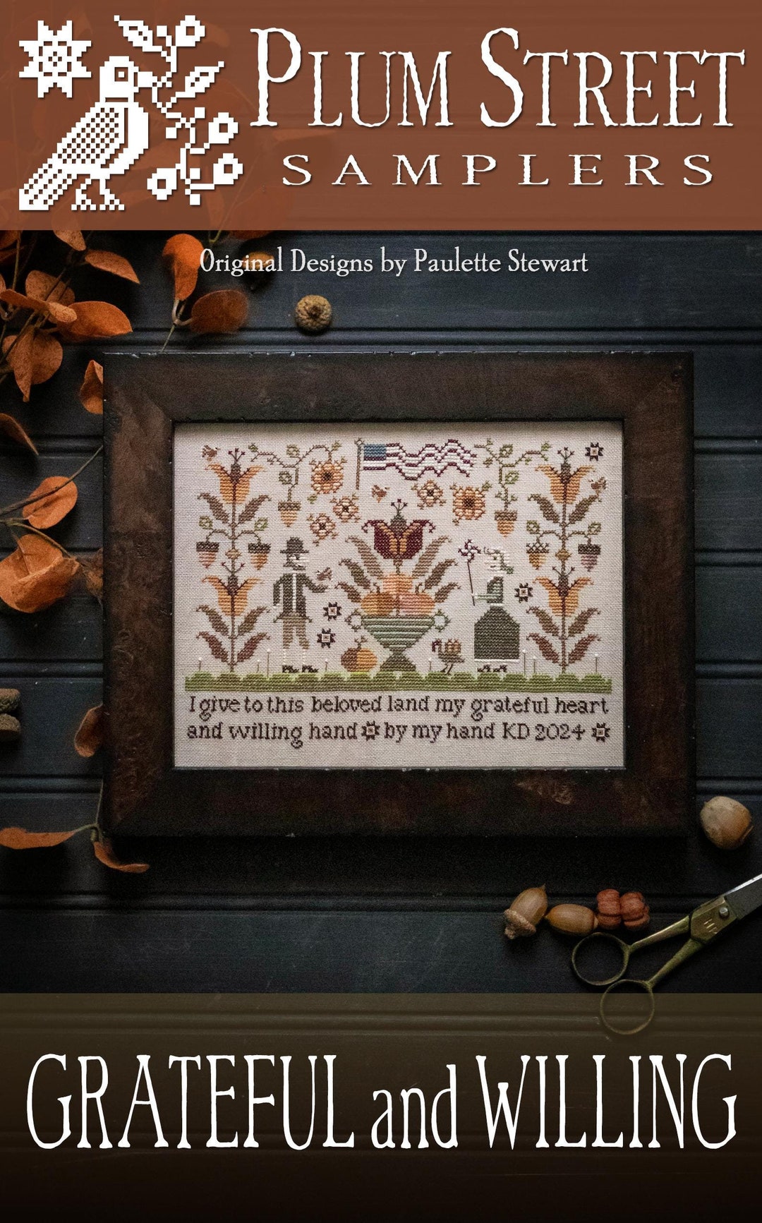 PLUM STREET SAMPLERS Grateful and Willing Counted Cross Stitch Patterns ...