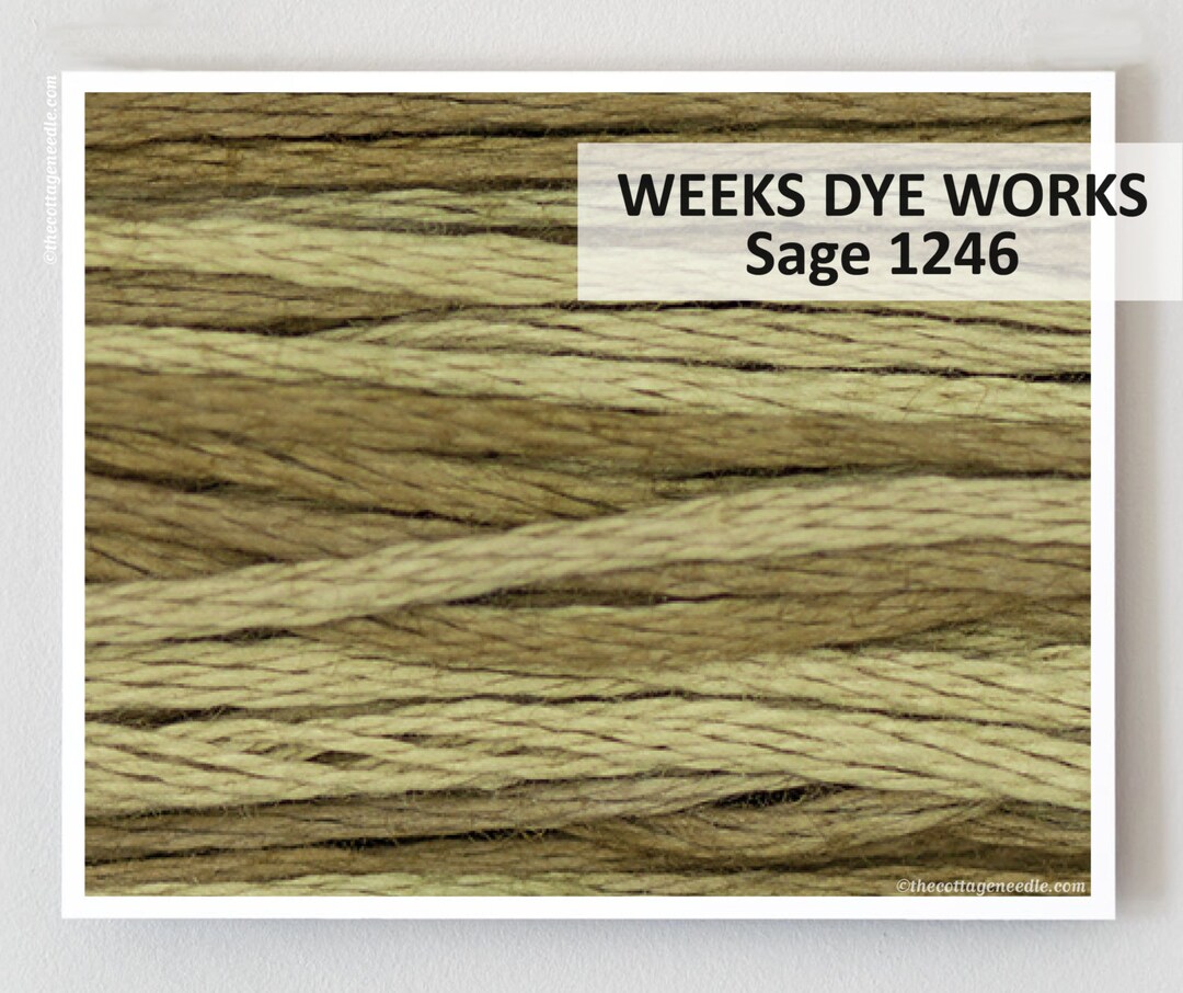 SAGE 1246 Weeks Dye Works WDW Hand-dyed Embroidery Floss Cross Stitch ...