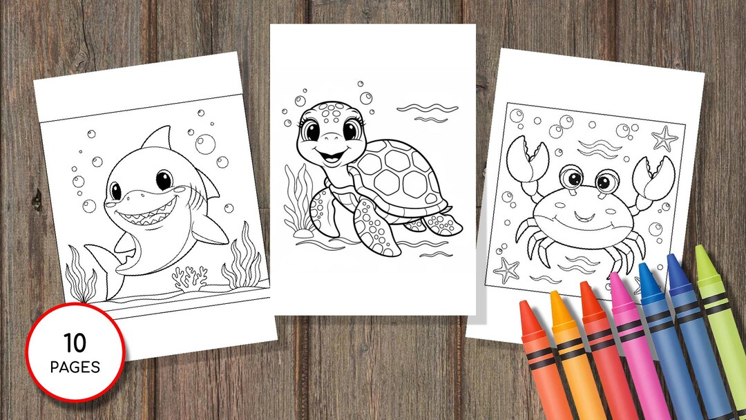 Underwater Wonders! Marine Life Coloring Pages Set - 10 Printable ...