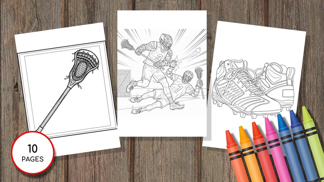 Kids Lacrosse Coloring Pages: 10 Fun Activity Pages (PDF) - Etsy