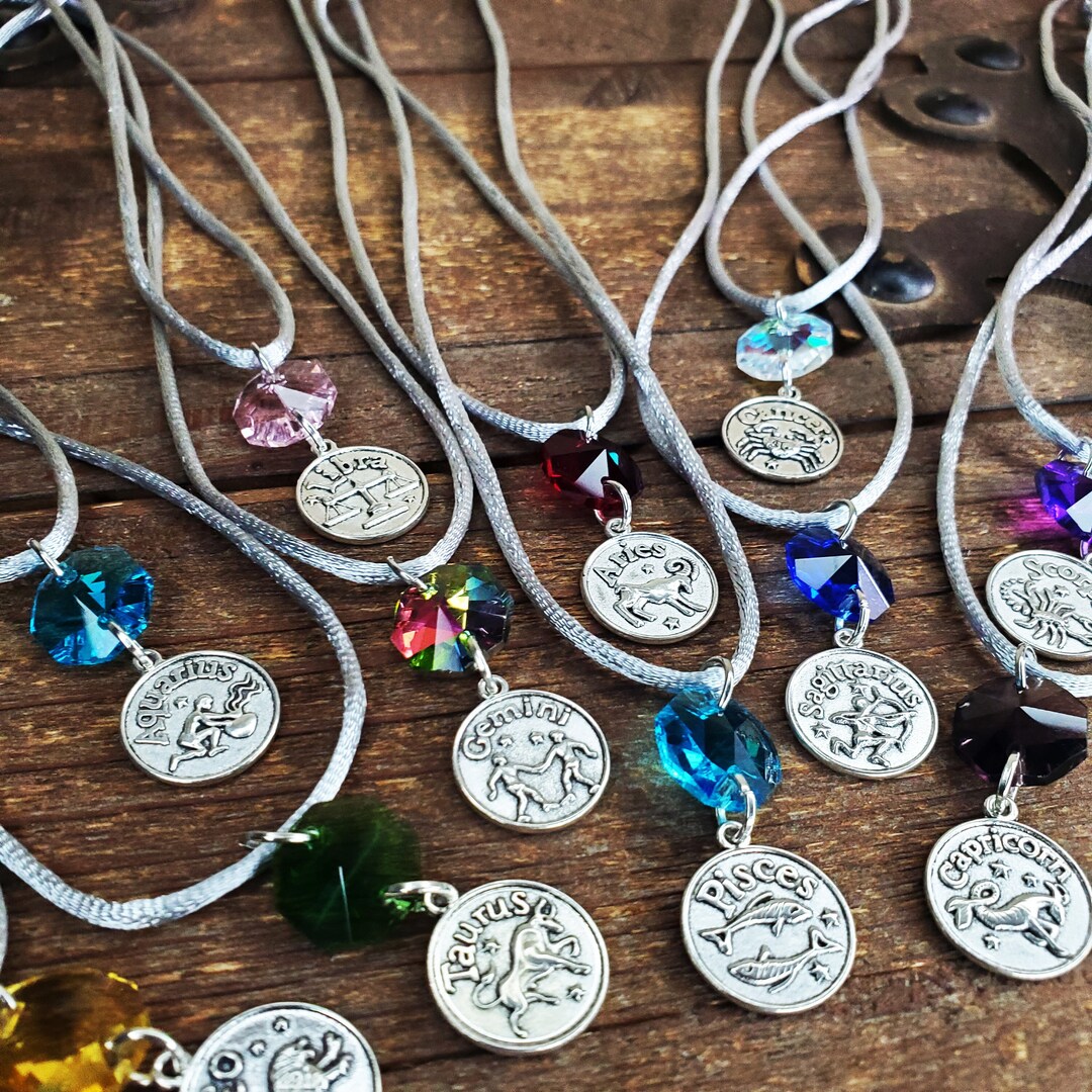 Zodiac Necklace Treasure Gram Custom Zodiac Sign Necklace for Fantasy ...
