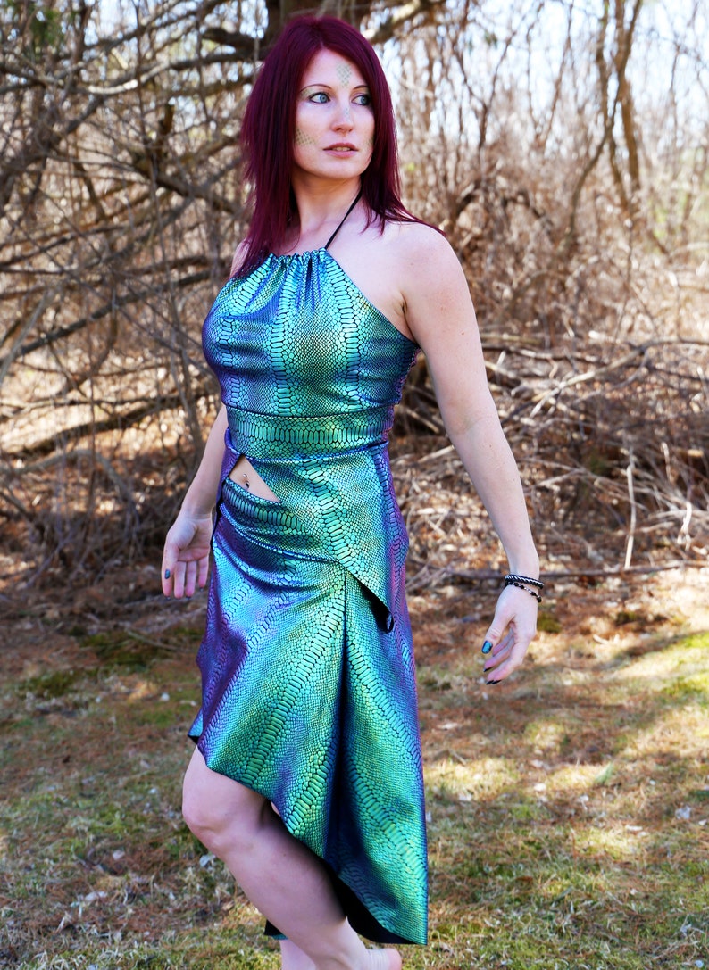 Dragon Scale Top & Dragon Skirt Set/ Holographic Dress/ Dragon - Etsy