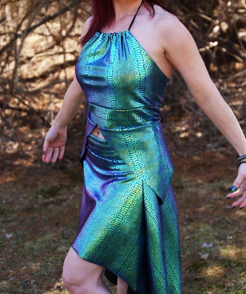 Dragon Scale Top & Dragon Skirt Set/ Holographic Dress/ Dragon - Etsy