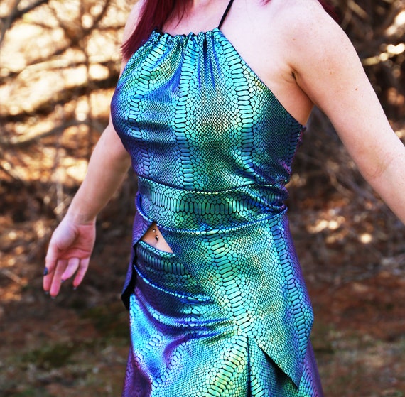 Dragon Scale Top & Dragon Skirt Set/ Holographic Dress/ Dragon - Etsy