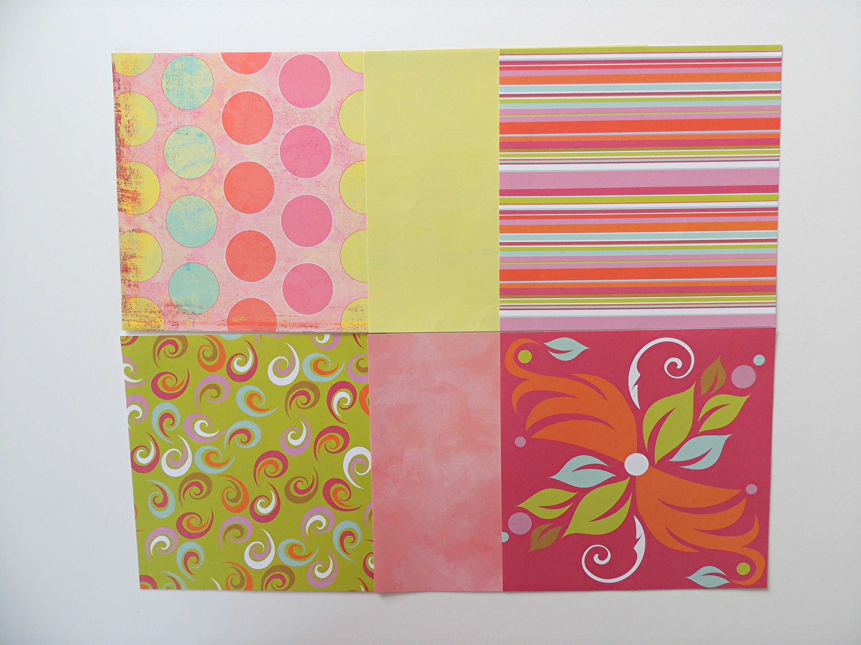 6x6 Paper Variety Pack, Bold Colored Stripes and Floral Print Scrapbook ...