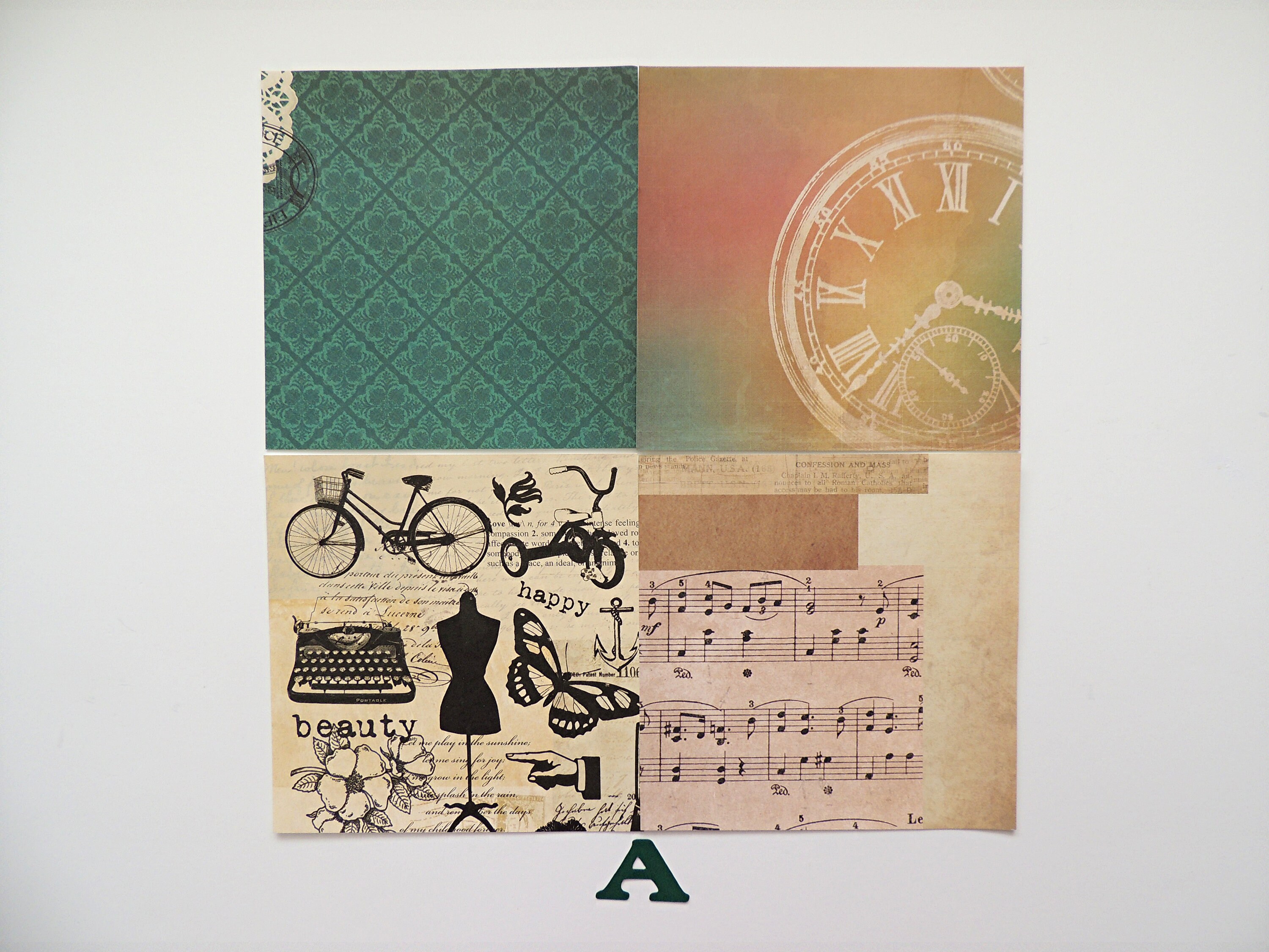 6x6 Paper Variety Pack, Vintage Theme Paper, Clock Print Paper, Sheet ...