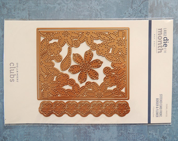 Spellbinders, Stitched Card Die, Border and Flower, May 2021 - Etsy
