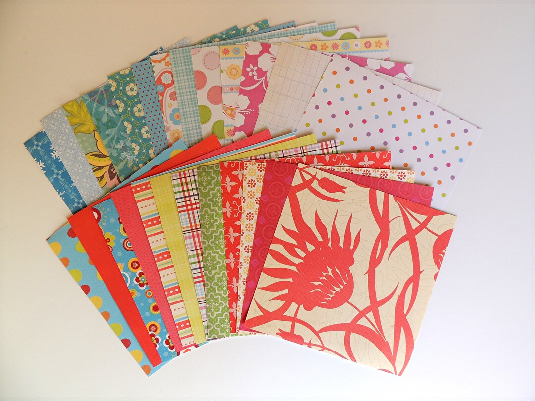 6x6 Scrapbook Paper Variety Pack Garden Floral Pattern Paper Paisley Dot Pattern Junk Journal
