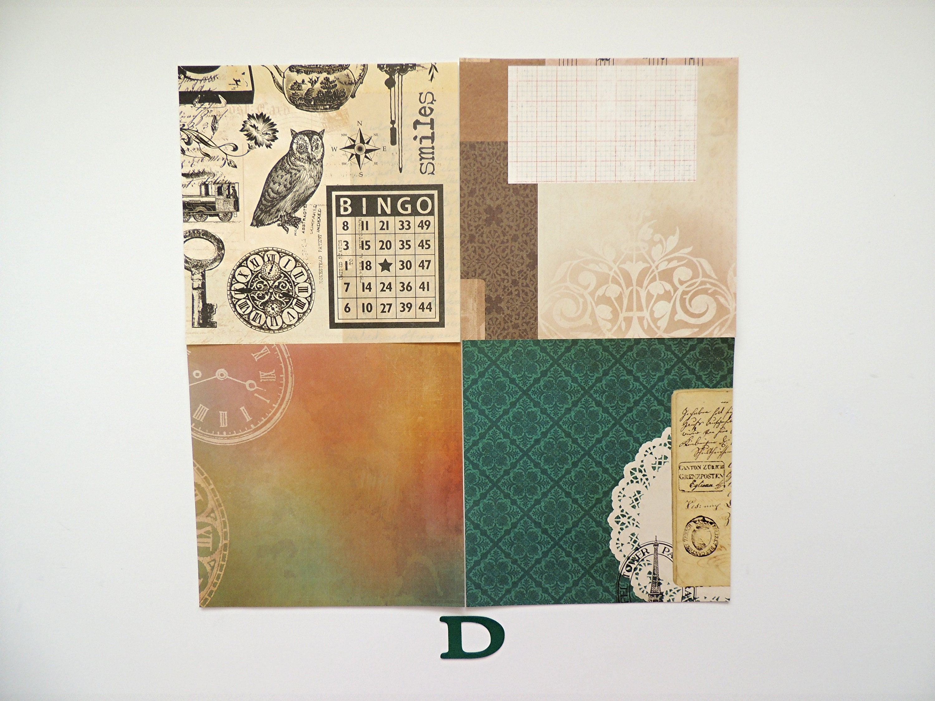 6x6 Paper Variety Pack, Vintage Theme Paper, Clock Print Paper, Sheet ...