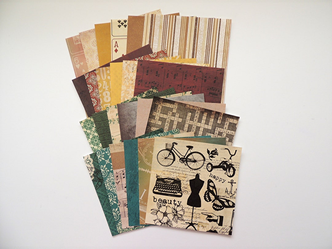 6x6 Paper Variety Pack, Vintage Theme Paper, Clock Print Paper, Sheet ...