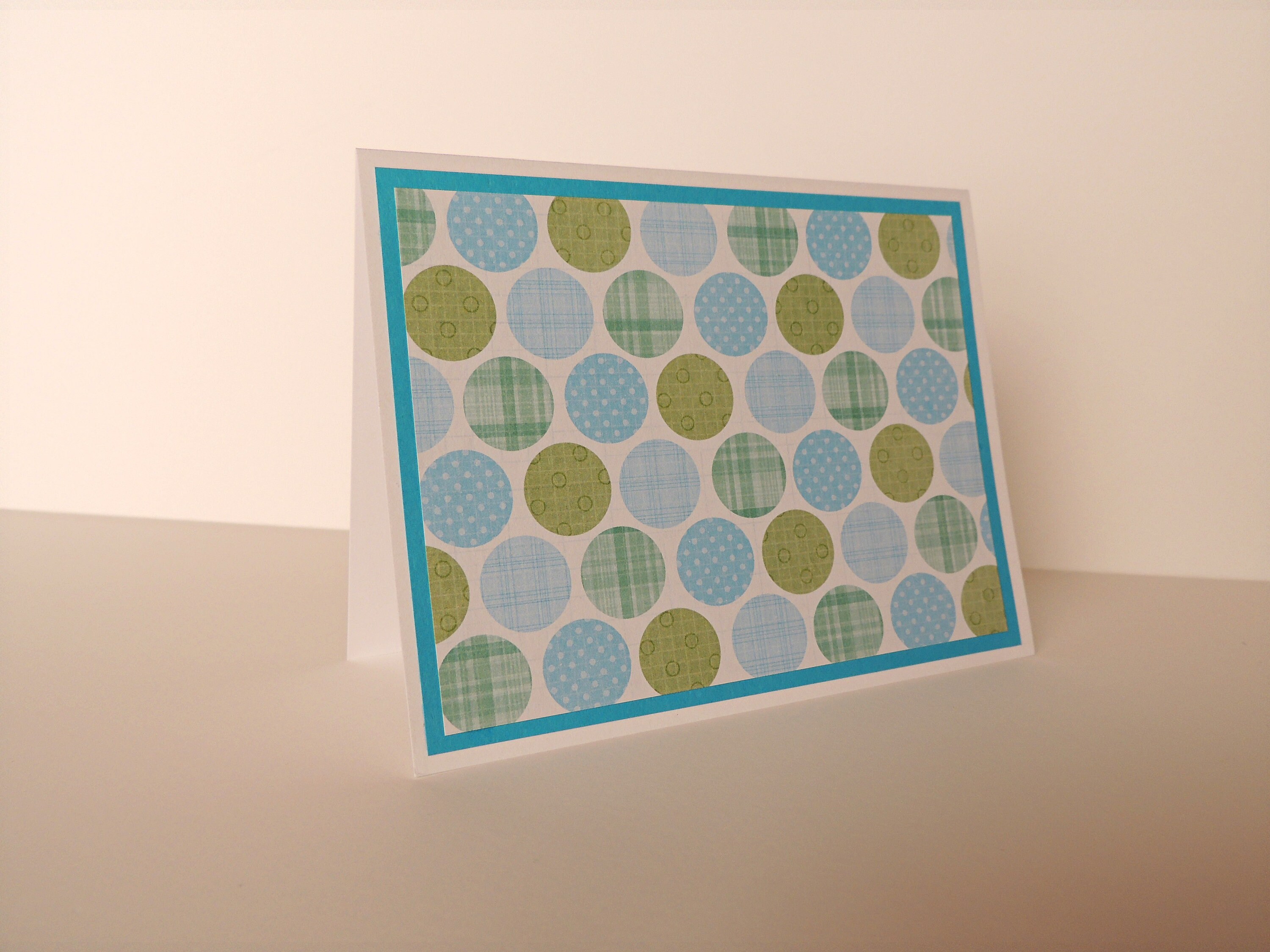 Geometric Note Card Set Green Blue Card Plaid Card Dot Note - Etsy