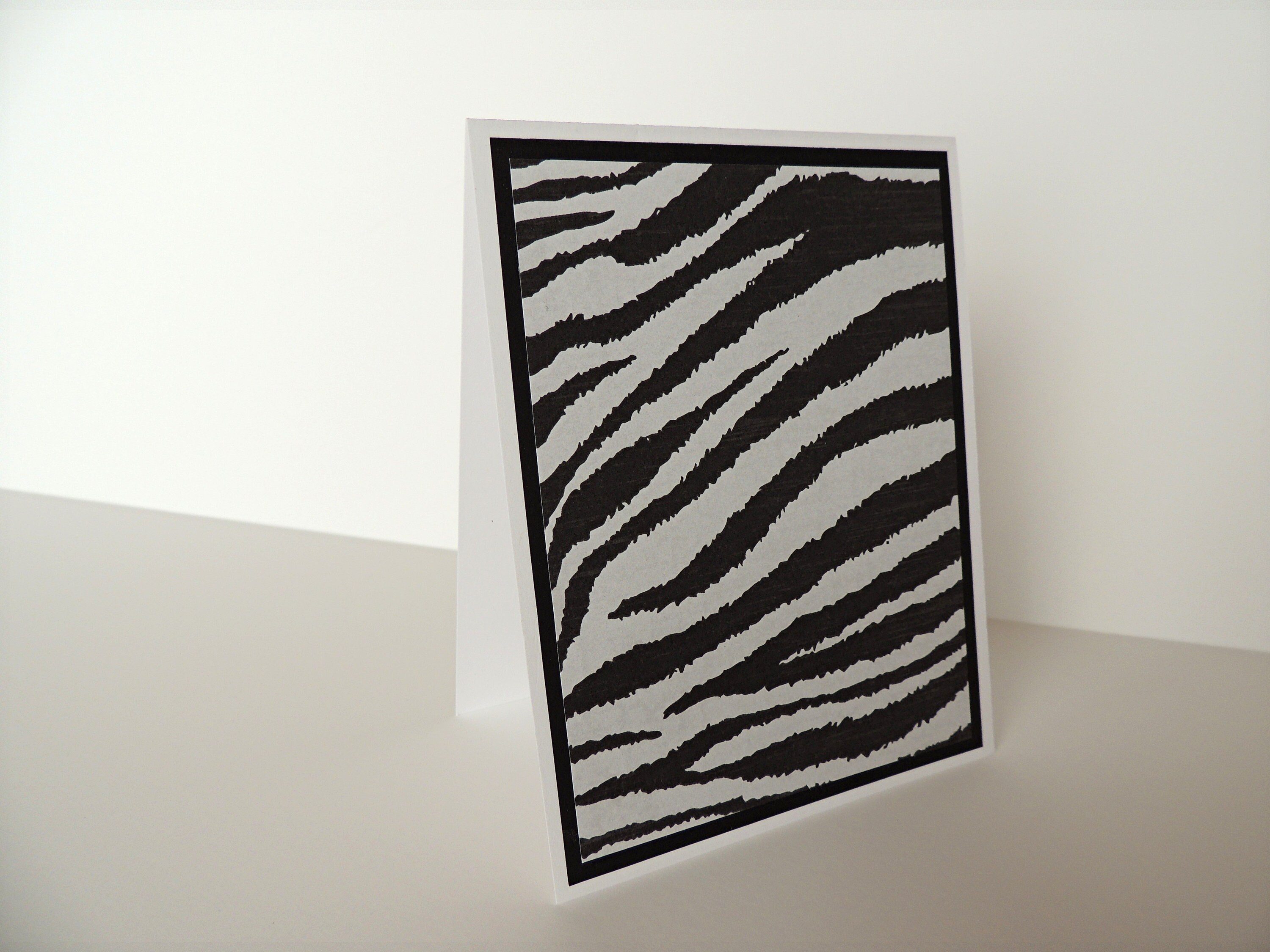 Zebra Print Note Card Set, Black-white Print Card, Set of Four Cards - Etsy