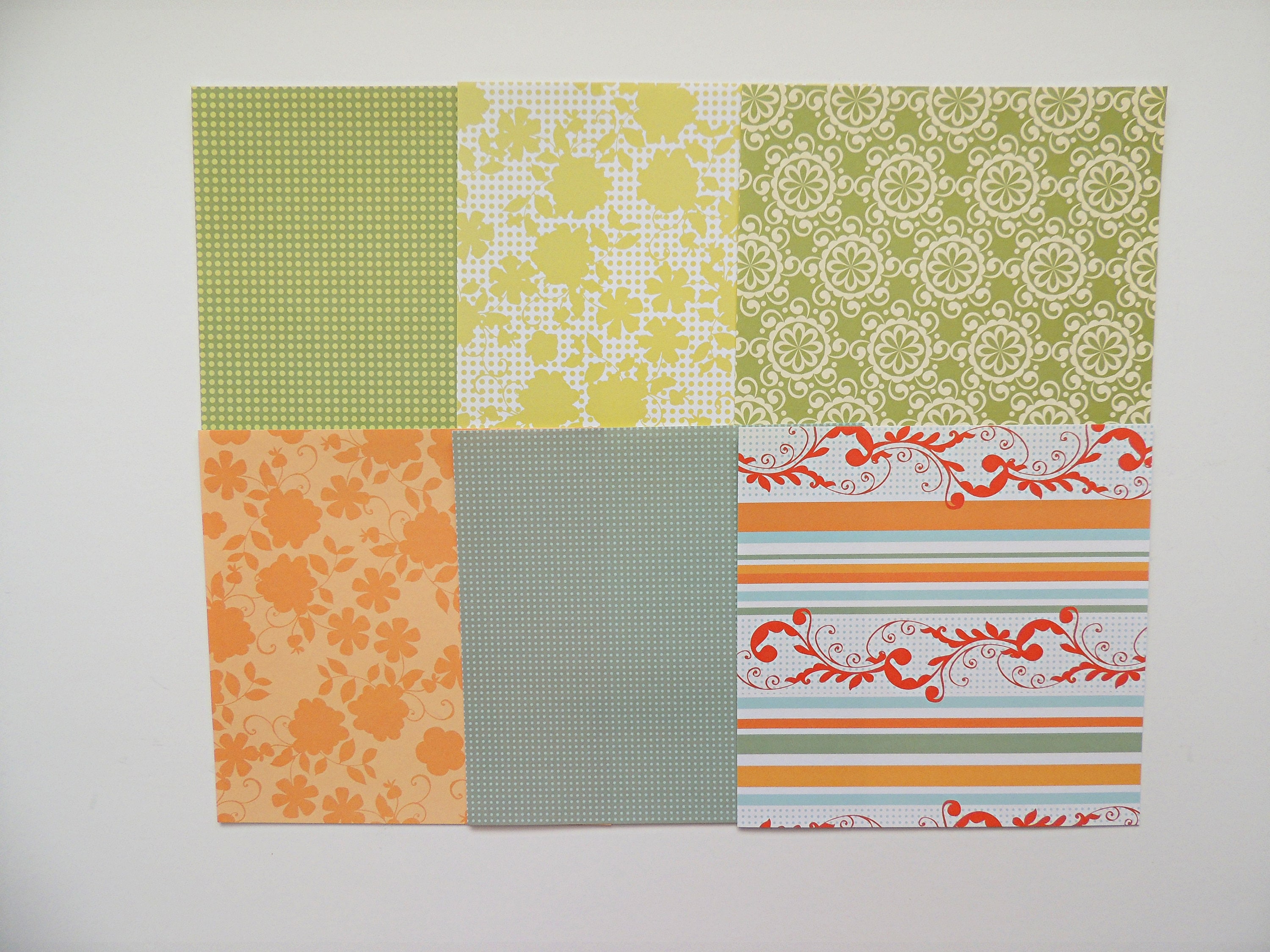 6x6 Scrapbook Paper, Modern Floral Print, Junk Journal, Stripe Print ...