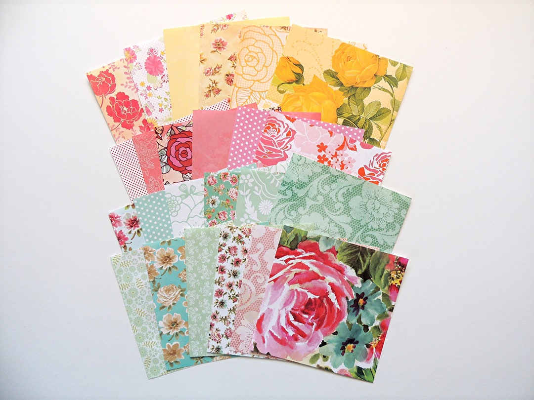 6x6 Rose Print Paper Pack, Garden Theme Paper, Junk Journal Paper ...