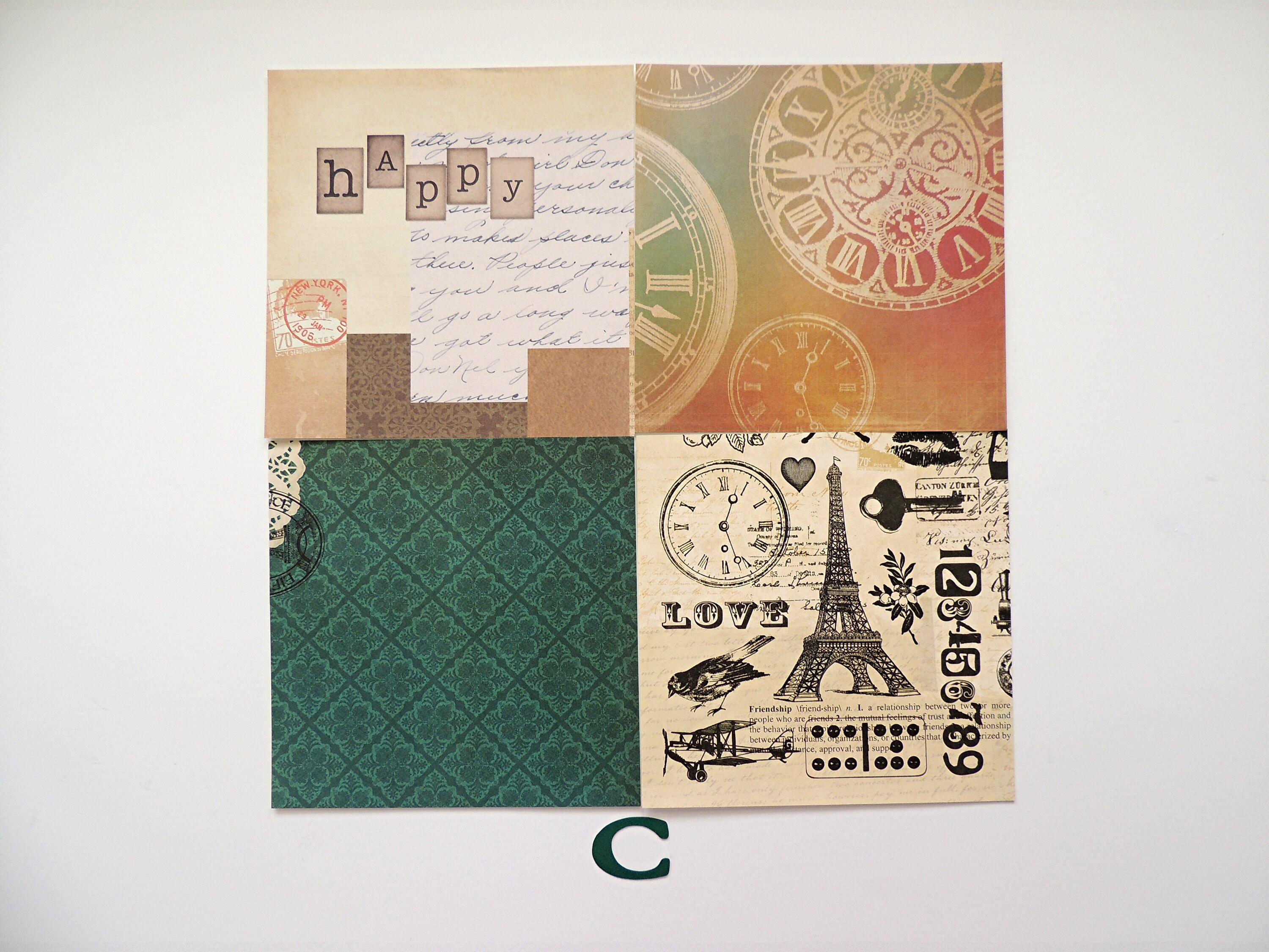 6x6 Paper Variety Pack, Vintage Theme Paper, Clock Print Paper, Sheet ...