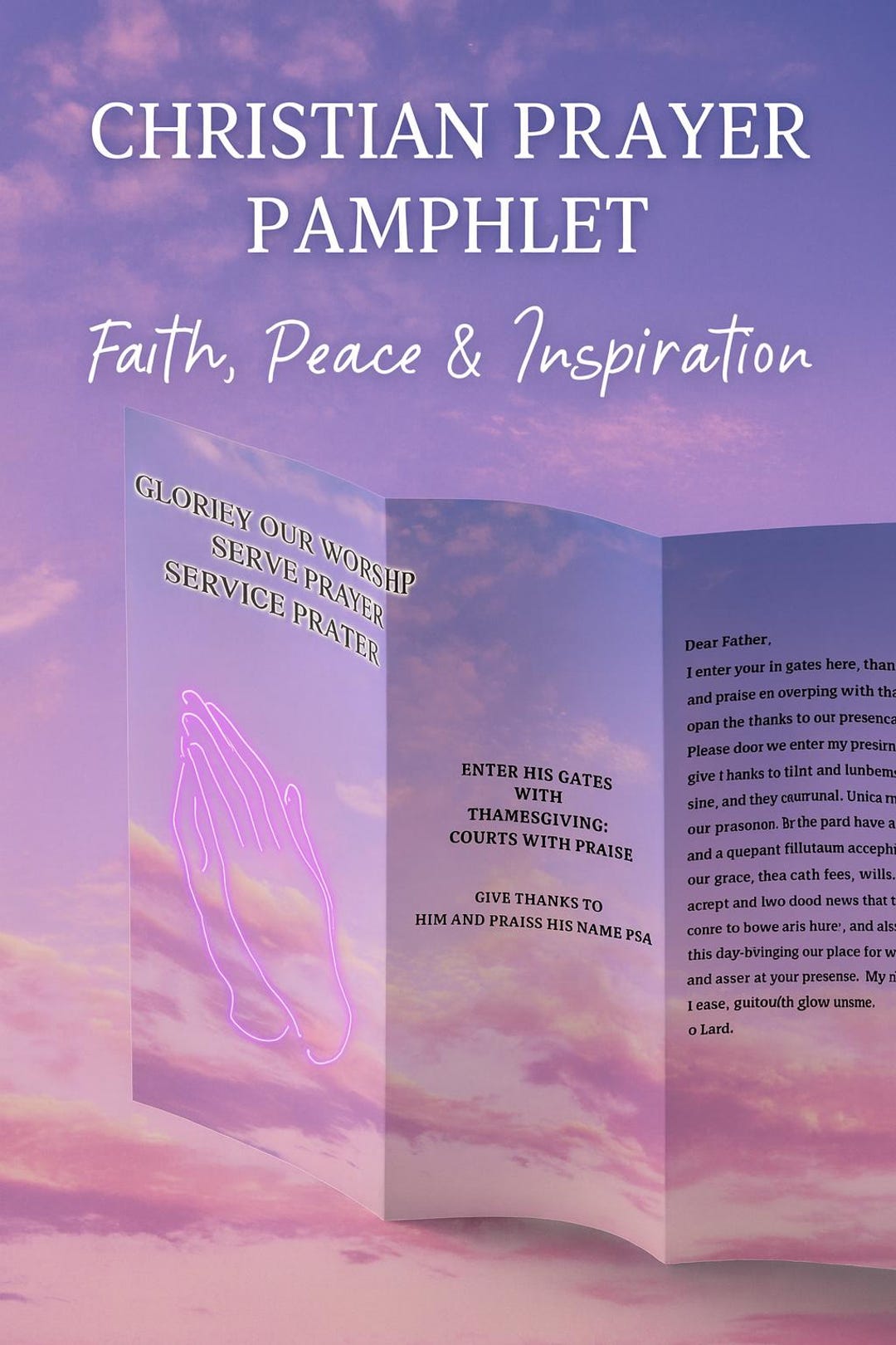 Faith & Worship Prayer Pamphlet | Christian Printable for Church, Bible ...