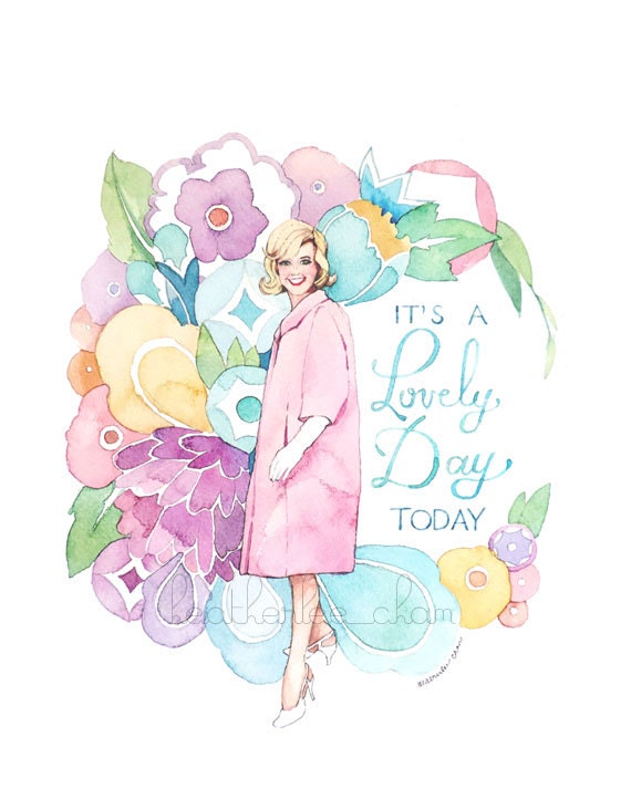 Doris Day Art Watercolor Painting Print - Etsy