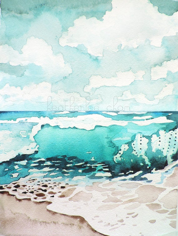 Watercolor Landscape Ocean
