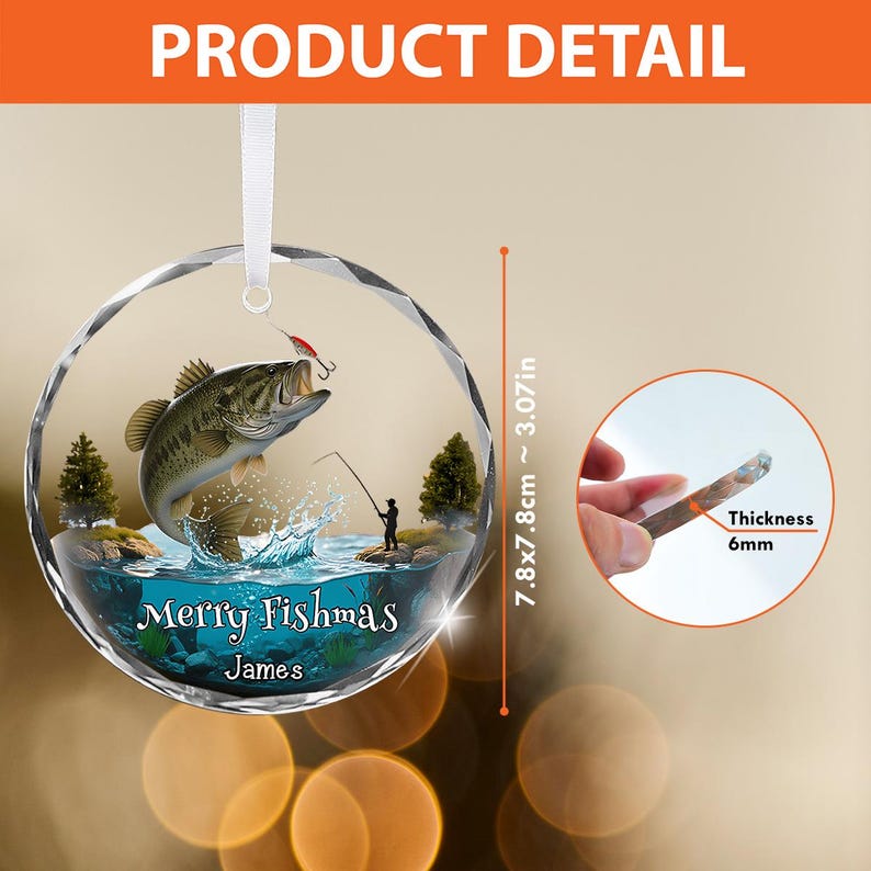 Personalized Merry Fishmas Ornament 2025, Custom Fishing Christmas ...