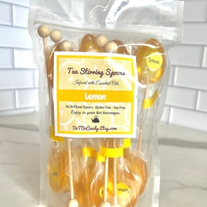 LEMON, Tea Stirring Spoons- Made With Essential Oils, 5 Spoons Total - Etsy