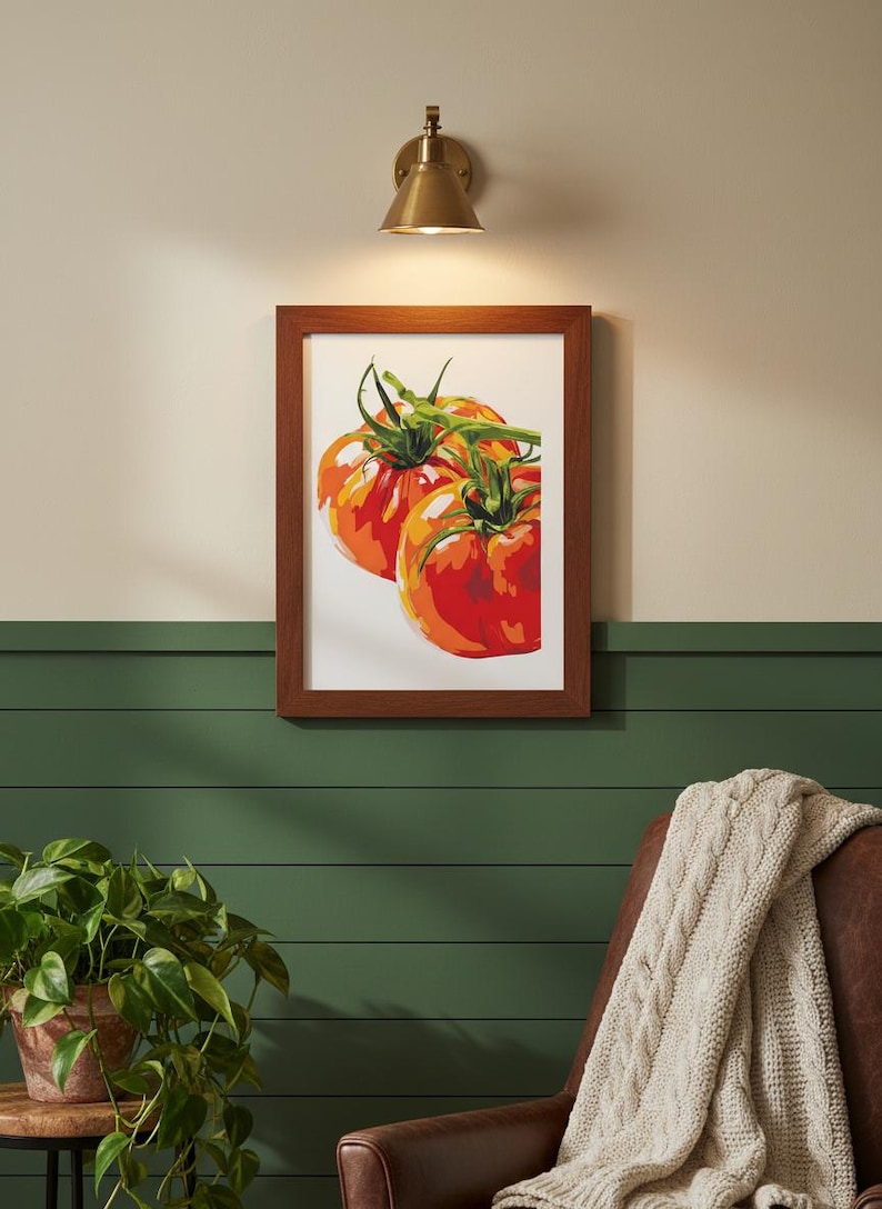 Heirloom Tomato Botanical Art Print – Bold Red Orange Vector ...