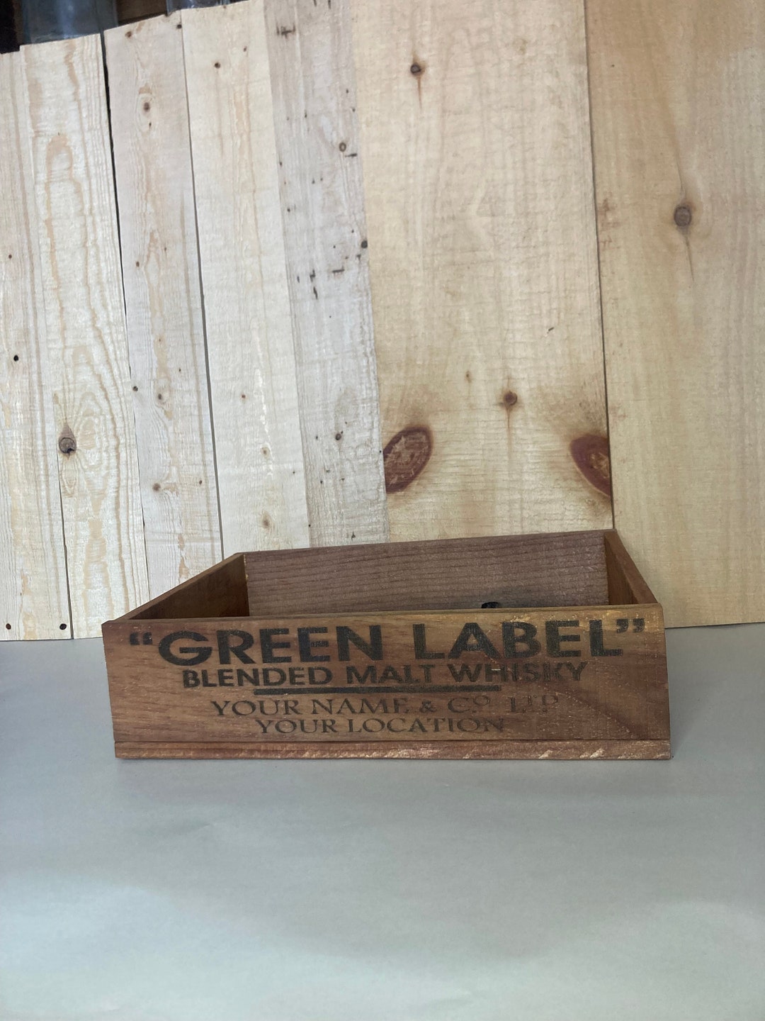 Personalized Whisky Crate, Whisky Box, Green Label,wood Box, Gift Box ...