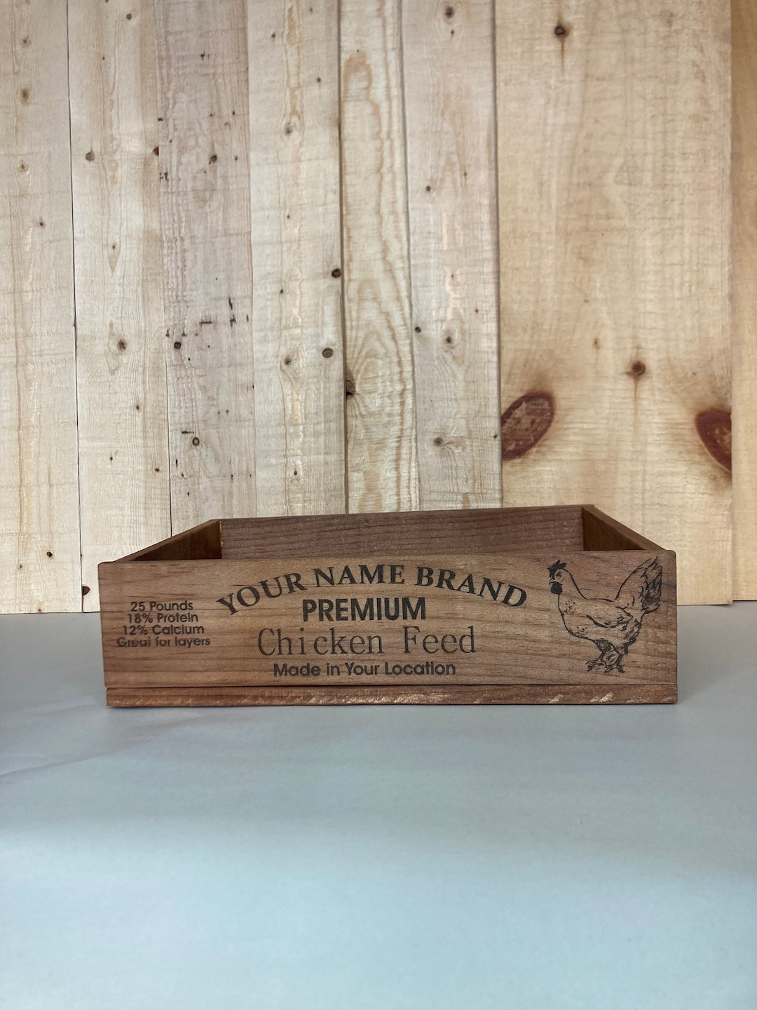 Chicken Feed Crate, Personalized, Engraved, Gift Farm Decor, Farm Decor ...