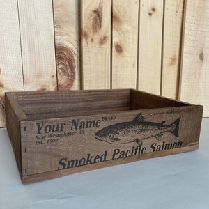 Smoked Salmon Crate. Personalized. Vintage Style. Aged Wood. - Etsy