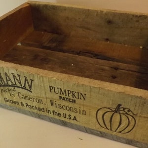 Pumpkin Crate, Personalized, Vintage Style, Pumpkin Decor, Autumn Crate ...