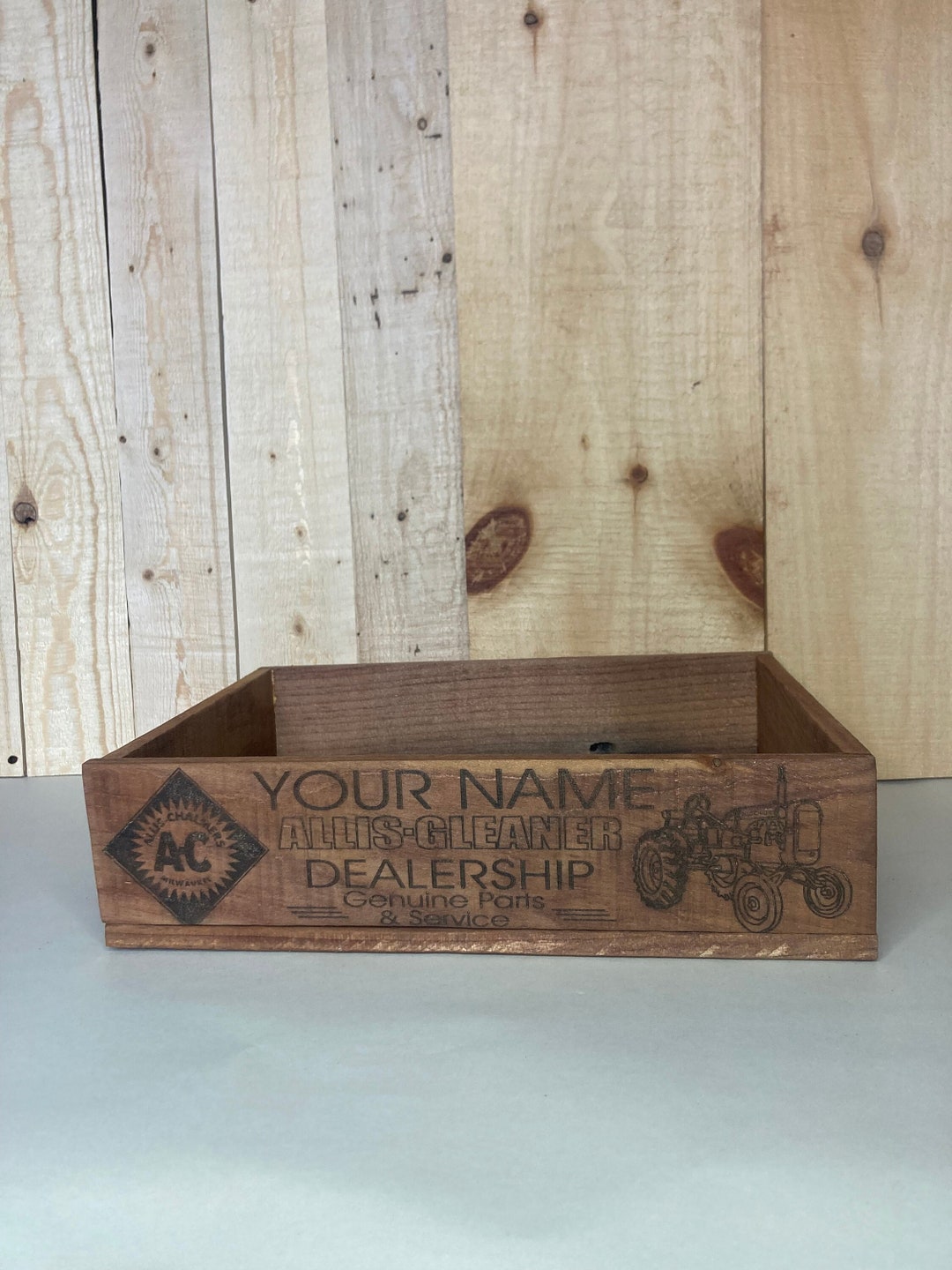 Allis Chalmers Crate, Personalized Crate, Custom, Engraved, Antique ...