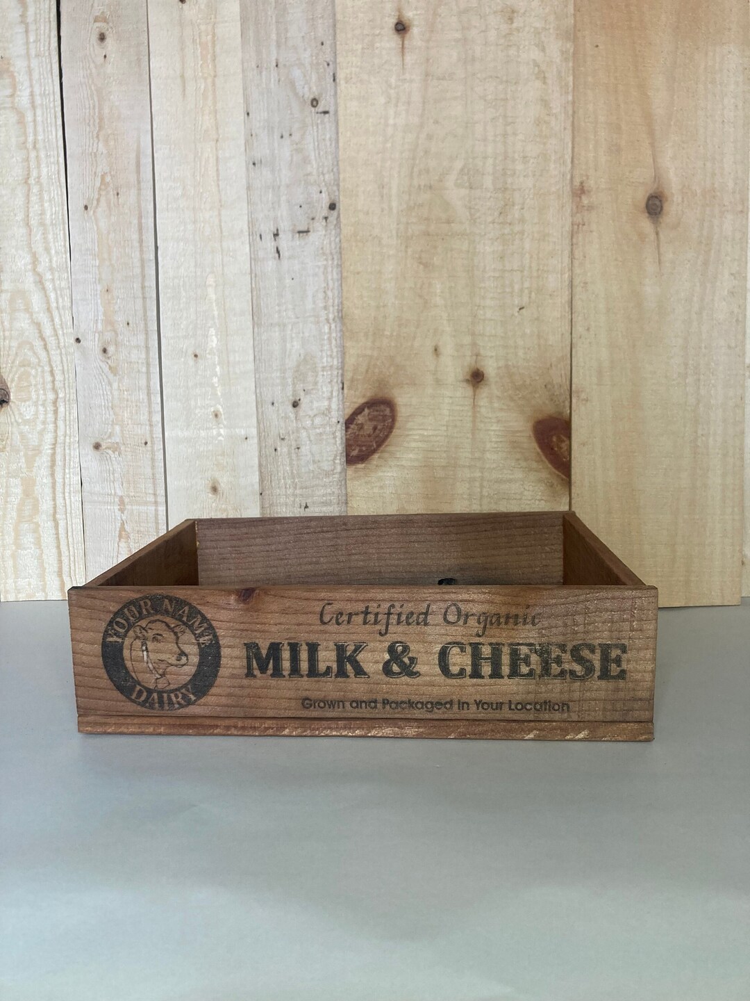 Milk & Cheese Crate, Personalized Crate, Custom, Engraved, Cheese Box ...