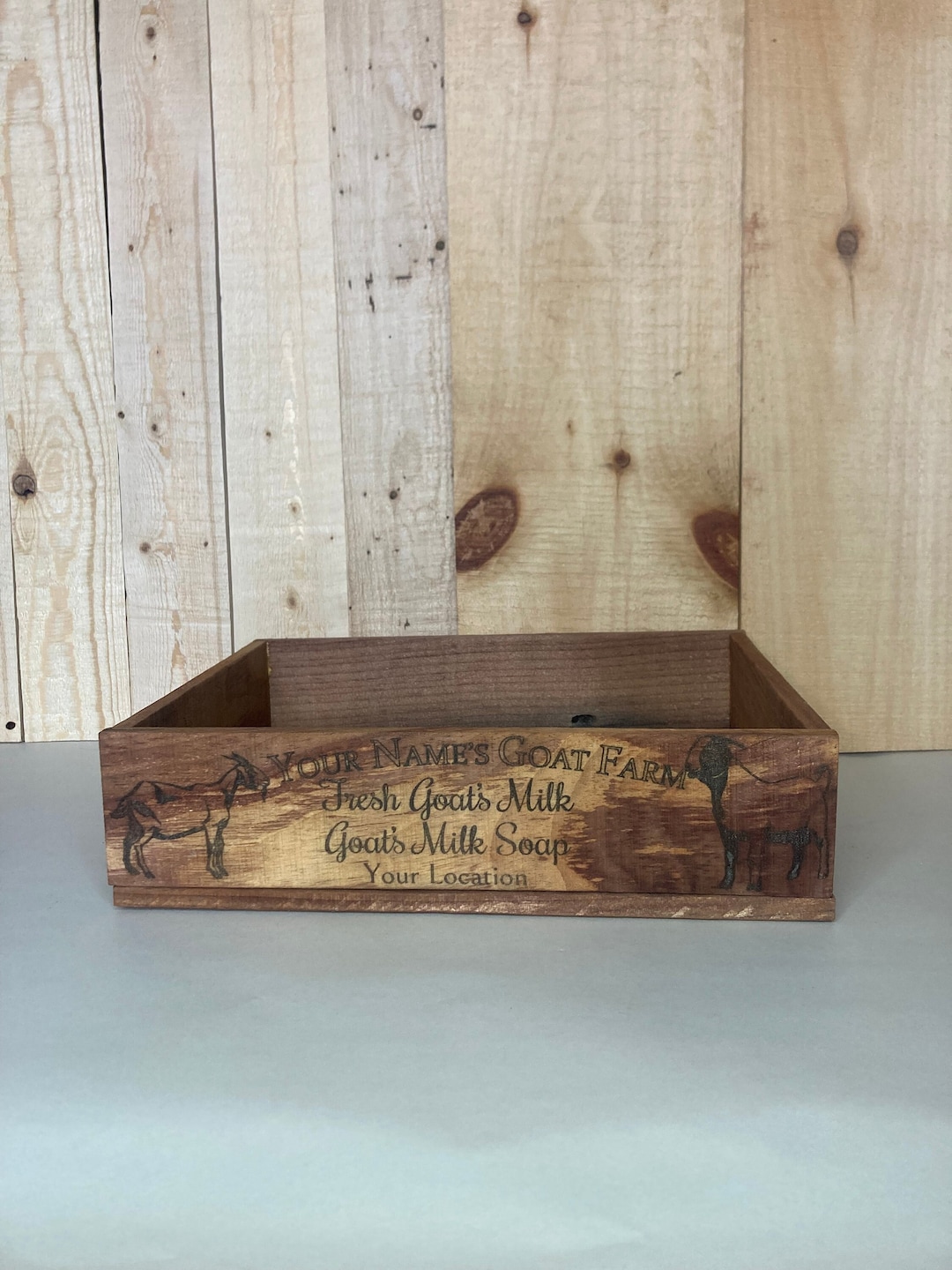 Goat Farm Crate, Personalized, Engraved, Custom, Farm Crate, Goat Box ...