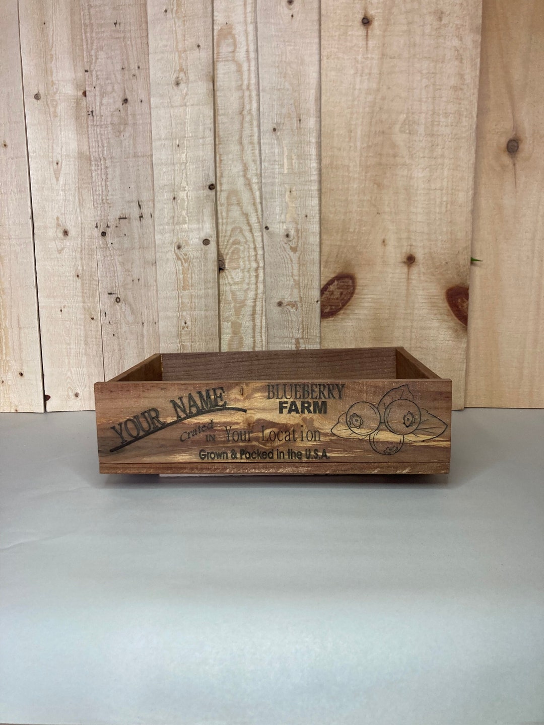 Blueberry Crate, Personalized, Custom, Engraved, Farm Decor, Farmers ...