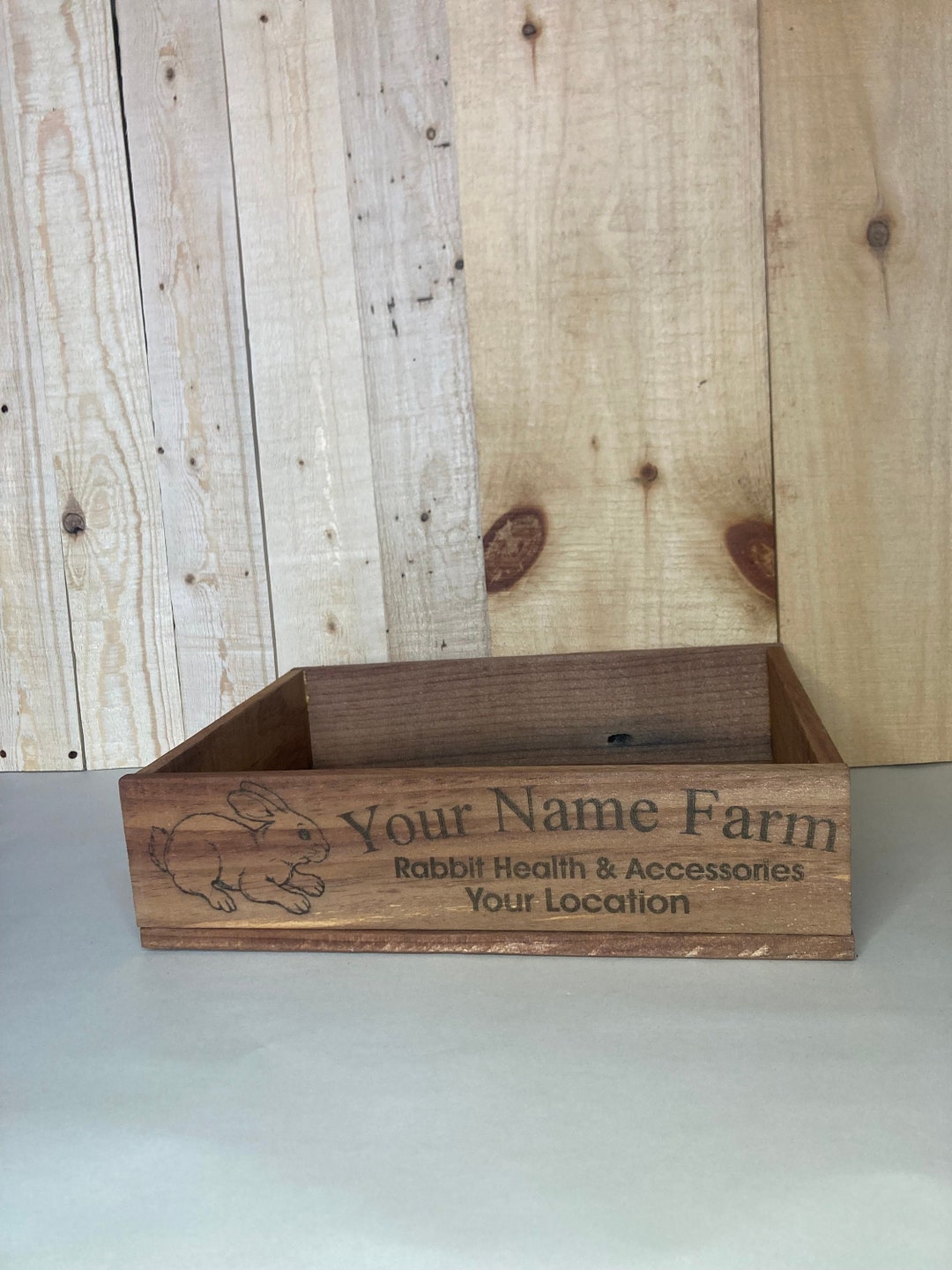 Rabbit Farm Crate, Personalized Crate, Rabbits, Rabbit Box, Wood Box ...