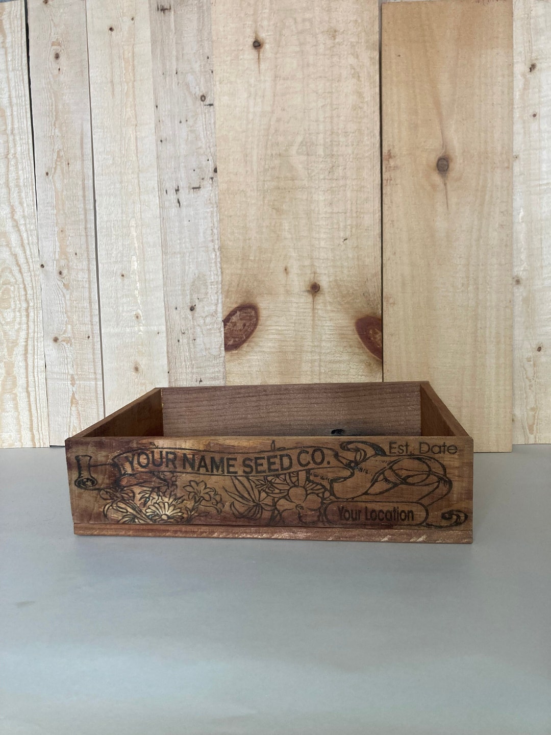 Seed Co Crate, Personalized Crate, Custom, Flower Box, Garden Decor ...
