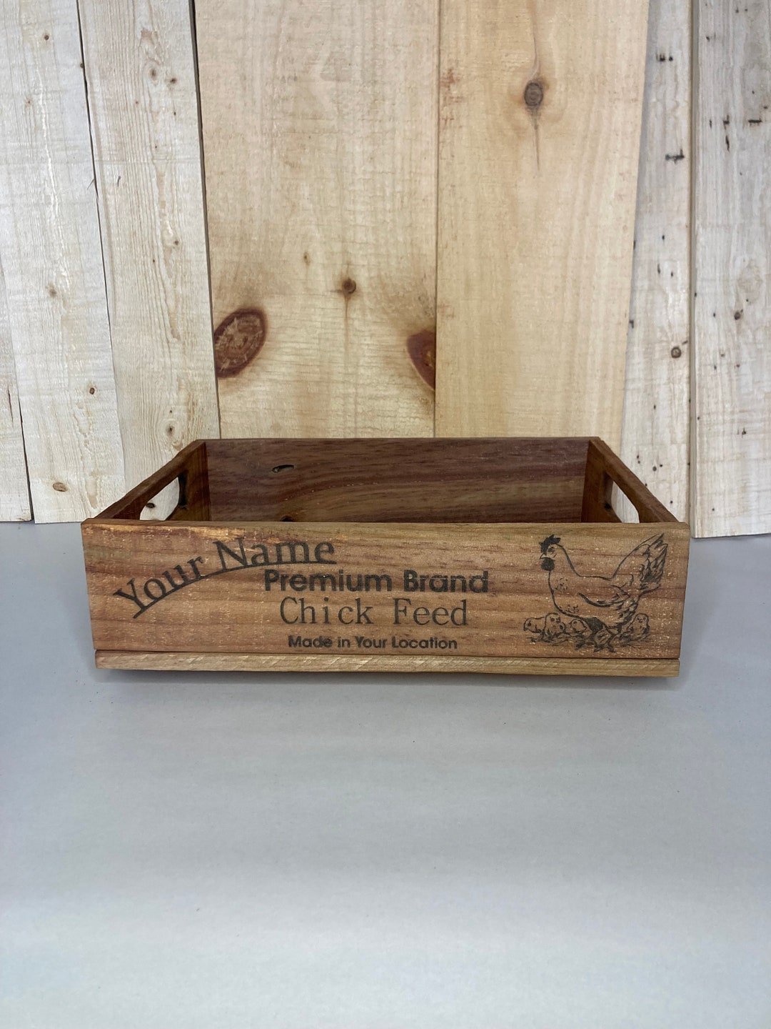 Personalized Chick Feed, Chickens, Wood, Pine Lumber, Aged, Laser ...