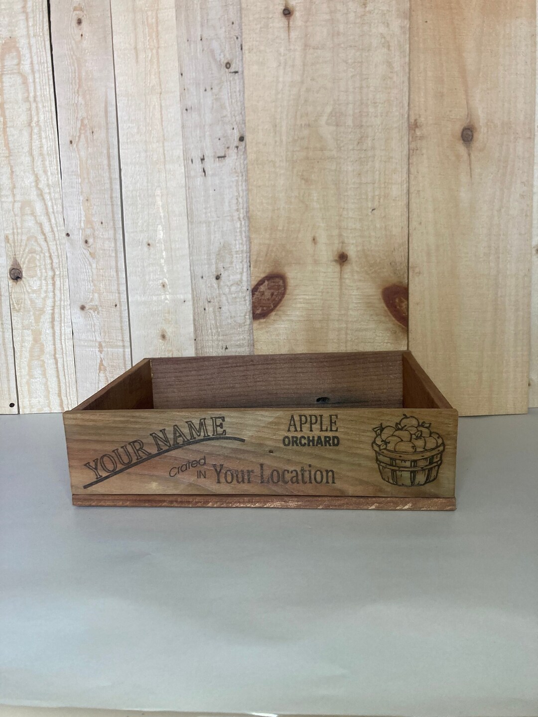 Apple Orchard Crate, Personalized, Custom, Apple Decor, Wood Box ...