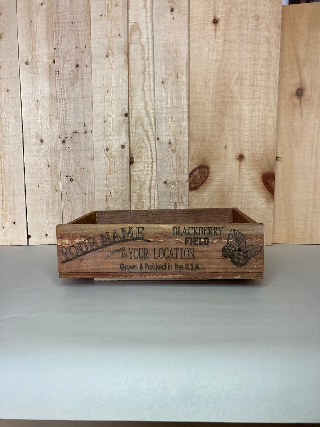 Personalized Blackberry Crate, Farmers Market Engraved Box, Produce ...