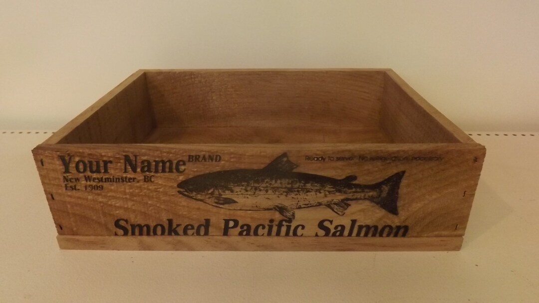 Smoked Salmon Crate. Personalized. Vintage Style. Aged Wood - Etsy