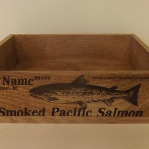 Smoked Salmon Crate. Personalized. Vintage Style. Aged Wood | Etsy