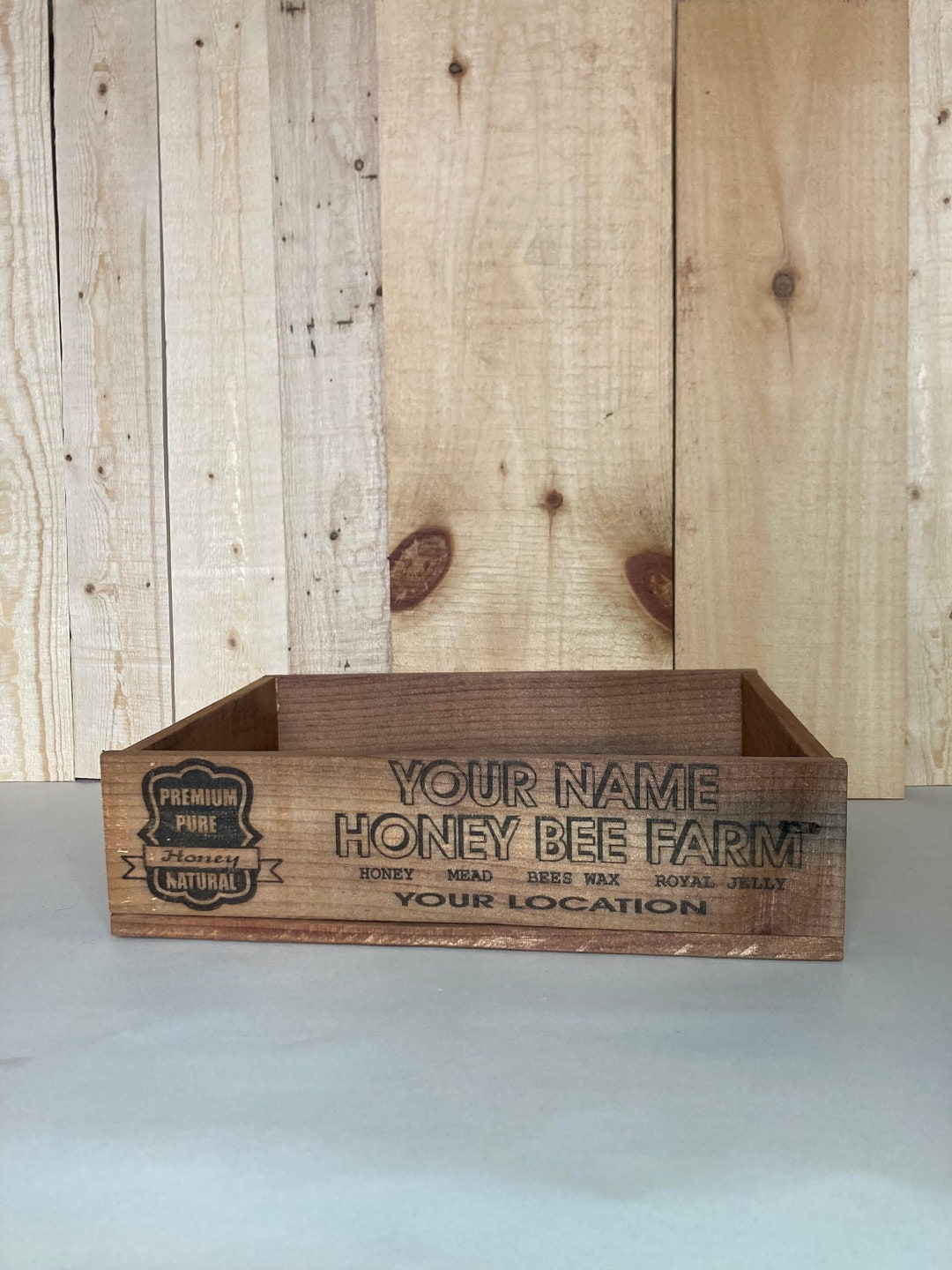 Honey Bee Farm Crate, Personalized, Custom, Engraved, Honeybees, Rustic ...