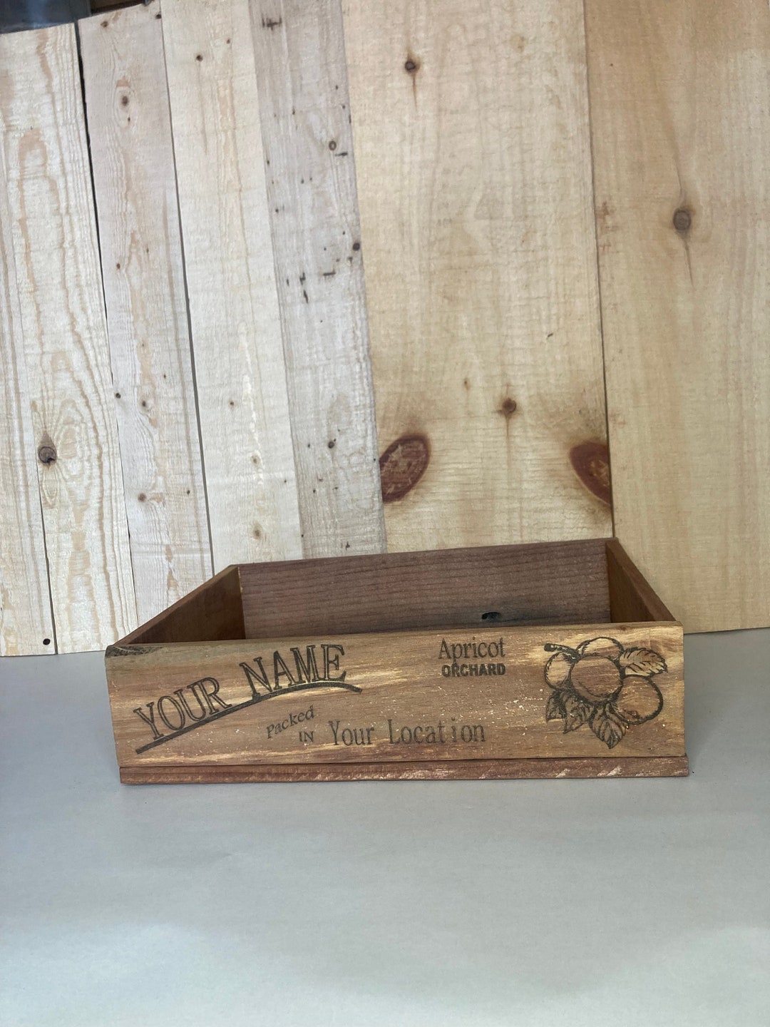 Apricot Orchard Crate, Personalized, Engraved, Apricot Box, Wood Box ...