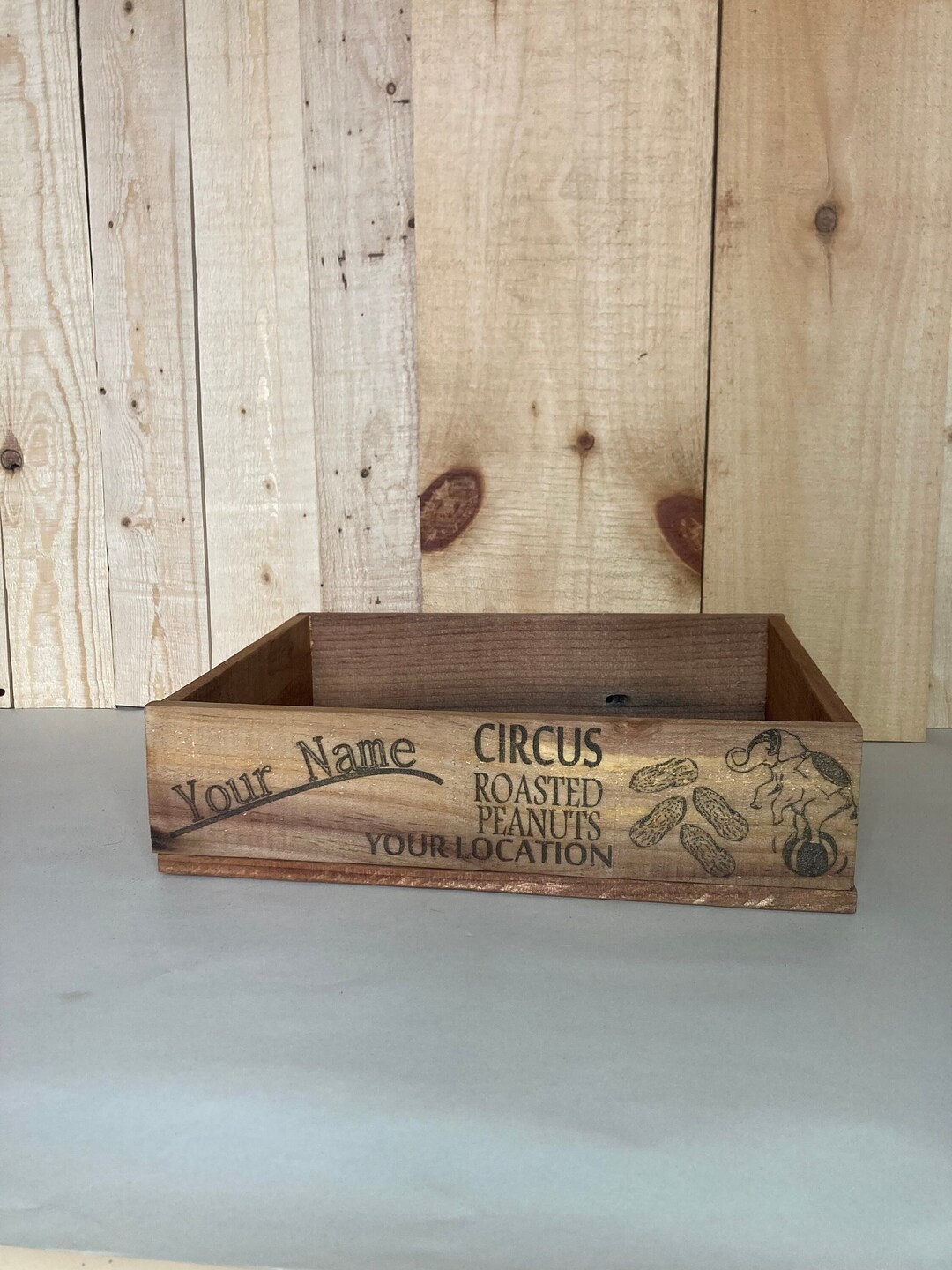 Personalized Circus Wood Crate, Custom, Pine Lumber, Aged Crate ...