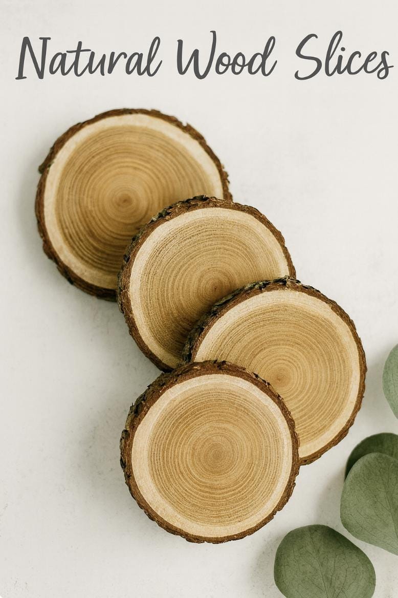Cedar Wood Coaster Rustic Bark Round Natural Slice Diy Craft Supply ...