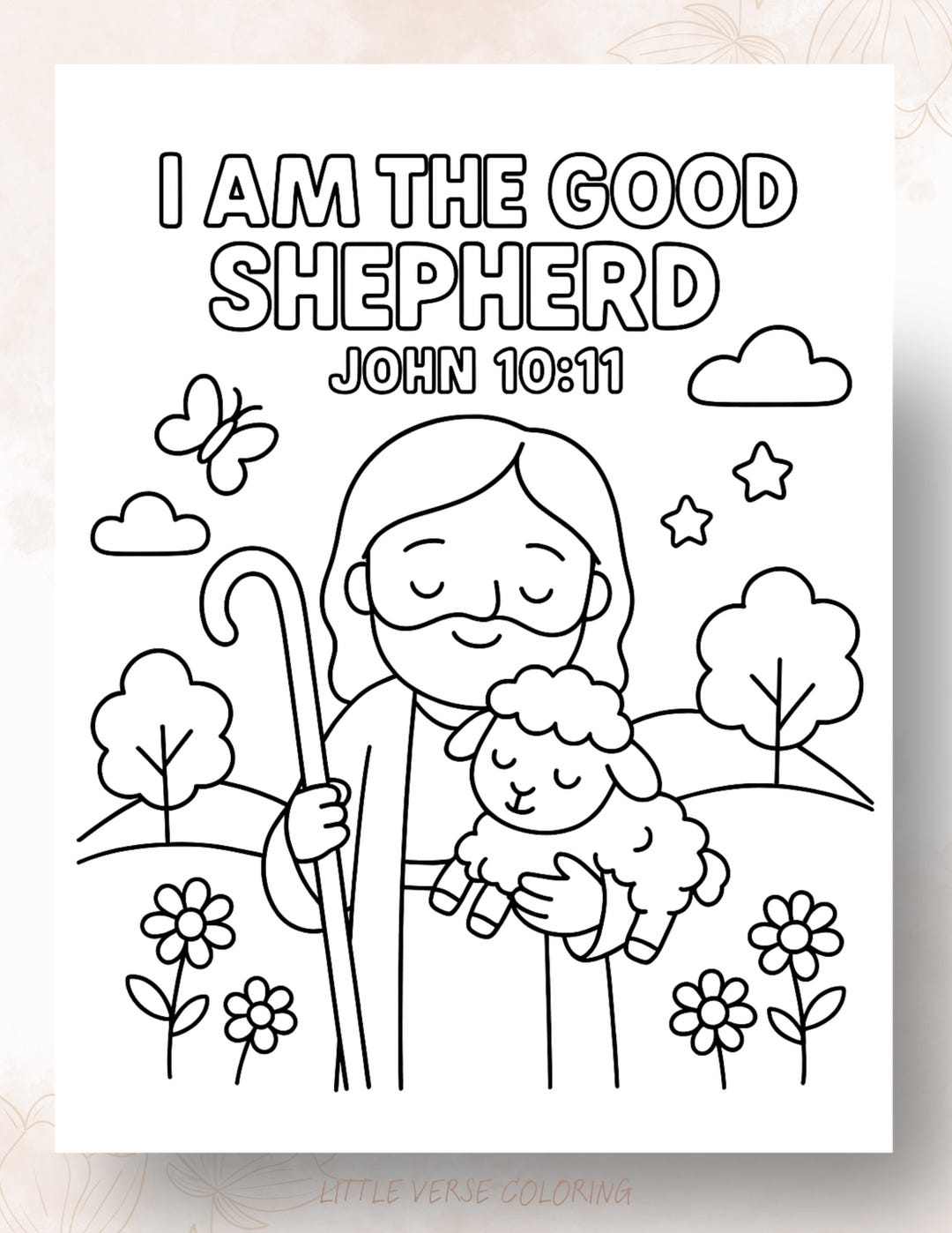 I Am the Good Shepherd John 10:11 Coloring Page - Bible Verse for Kids ...