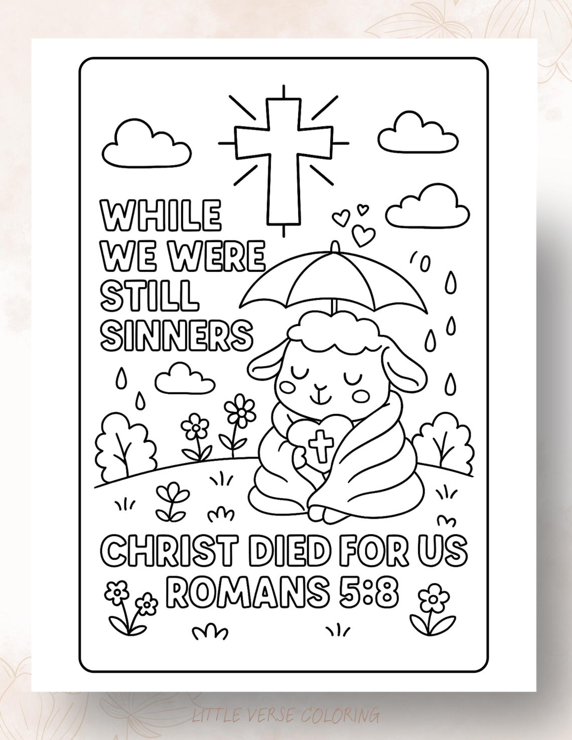 While We Were Still Sinners, Christ Died for Us Romans 5:8 Coloring ...