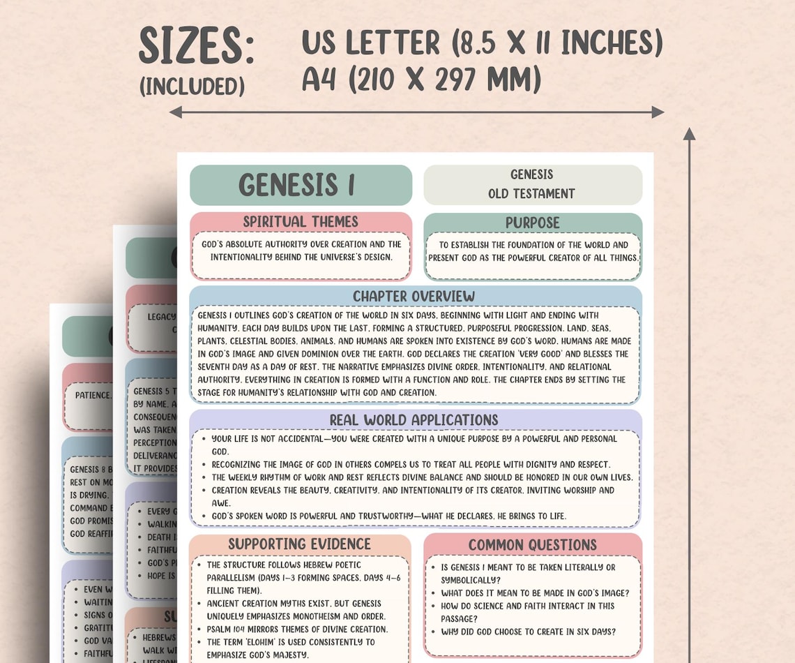 Genesis Bible Study Guide PDF | Chapter-by-chapter Summaries | Digital ...
