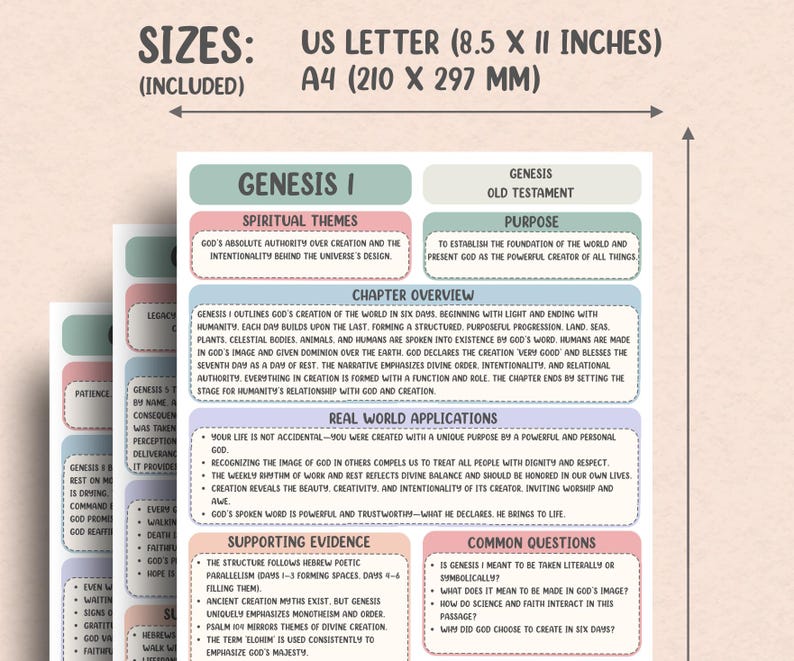 Genesis Bible Study Guide PDF | Chapter-by-chapter Summaries | Digital ...
