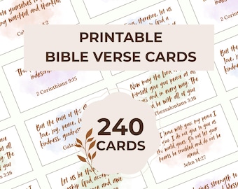 240 Printable Bible Verse Cards, Inspirational Scripture Cards Download ...