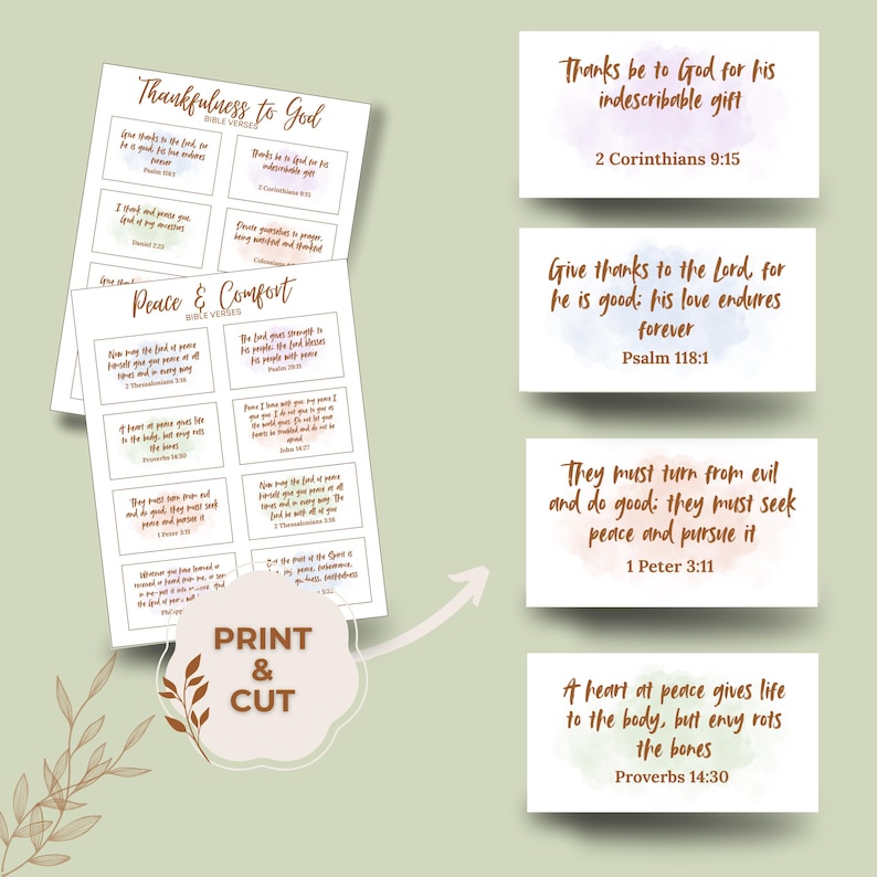 240 Printable Bible Verse Cards, Inspirational Scripture Cards Download ...